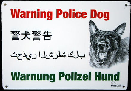 Warning Police Dog Sign – German Shepherd | K9 Training Equipment